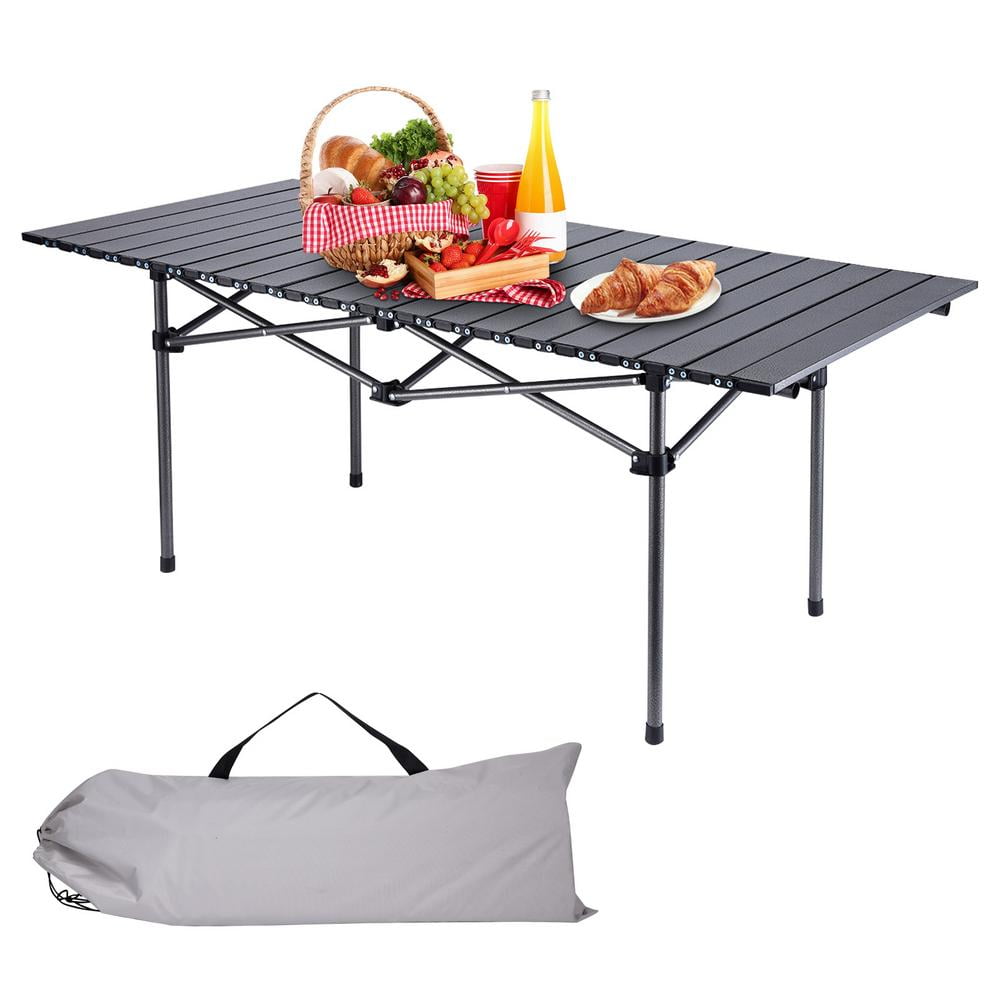 AIHOME Portable Folding Table Outdoor Camp Tableware Table Metal ...