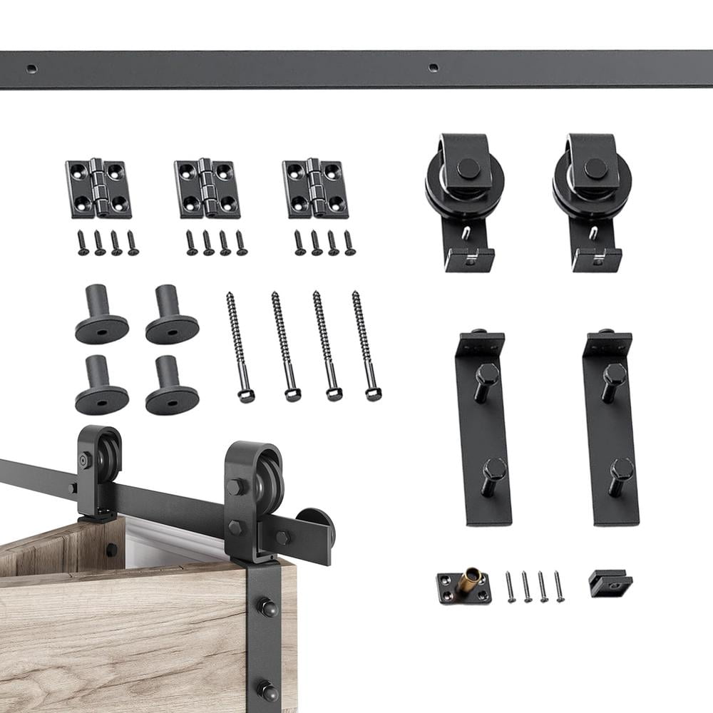AIHOME Rail Sliding Barn Door Carbon Steel Hardware Kits Barn Door Rail ...