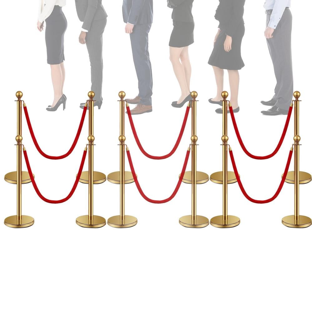 AIHOME Red Carpet Poles 12pcs Stainless Steel Stanchion Poles Barriers ...