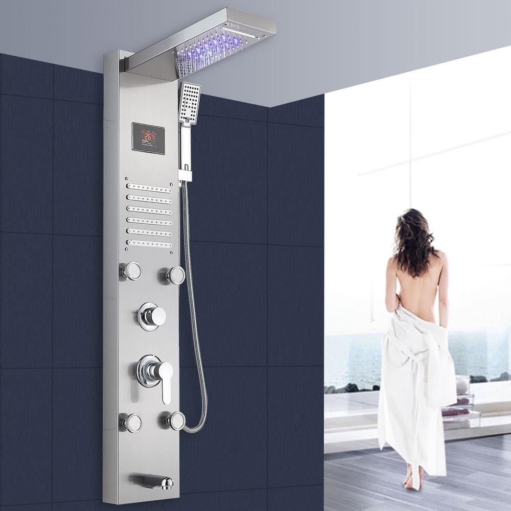 AIHOME Shower Panel Tower Smart Digital LED Shower System with 6 Body ...