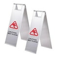 AIHOME Stainless Steel Wet Floor Caution Sign 2Pcs Double-Sided ...