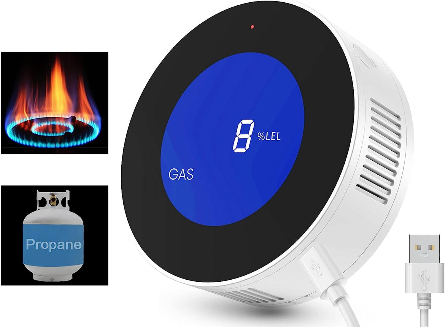 AIHOMETOP Natural Gas Detector Alarm, Wi-Fi Smart App, UL-1484 ...