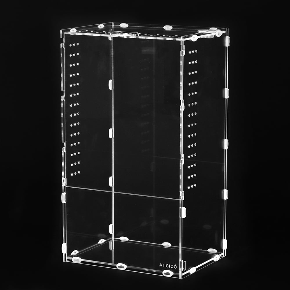 AIICIOO Reptile Habitat, 8"*6"*14" Acrylic Cage, Transparent Pet ...