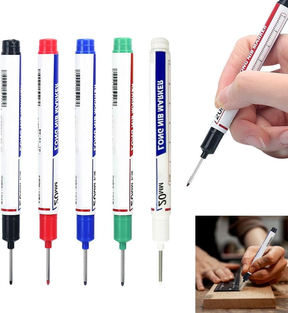 AIIONP 5 PCS Long Head Deep Hole Marker Pens, 2025 Upgrade Long Nib ...