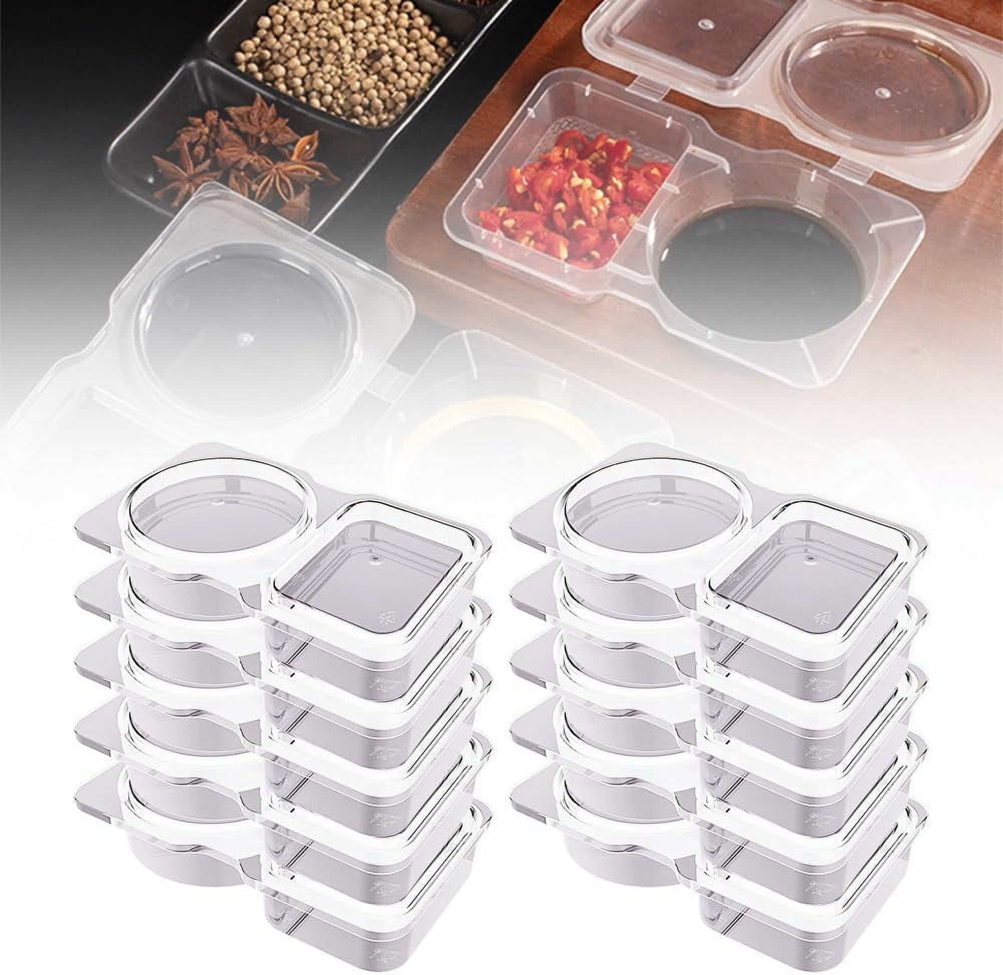 AIIONP Double Compartment Condiment Container, 2025 New Reusable Snack ...