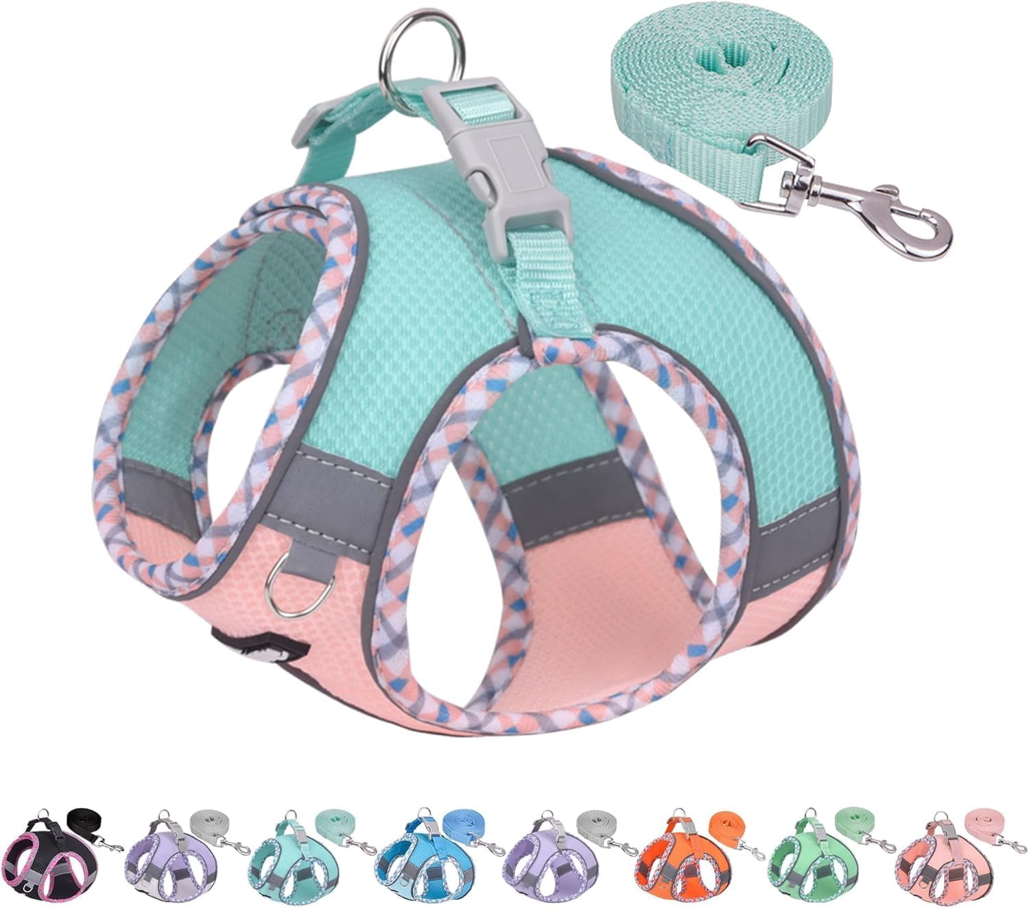 AIITLE Teacup Puppy Harness DMF15 with Leash - Adjustable Soft Vest ...