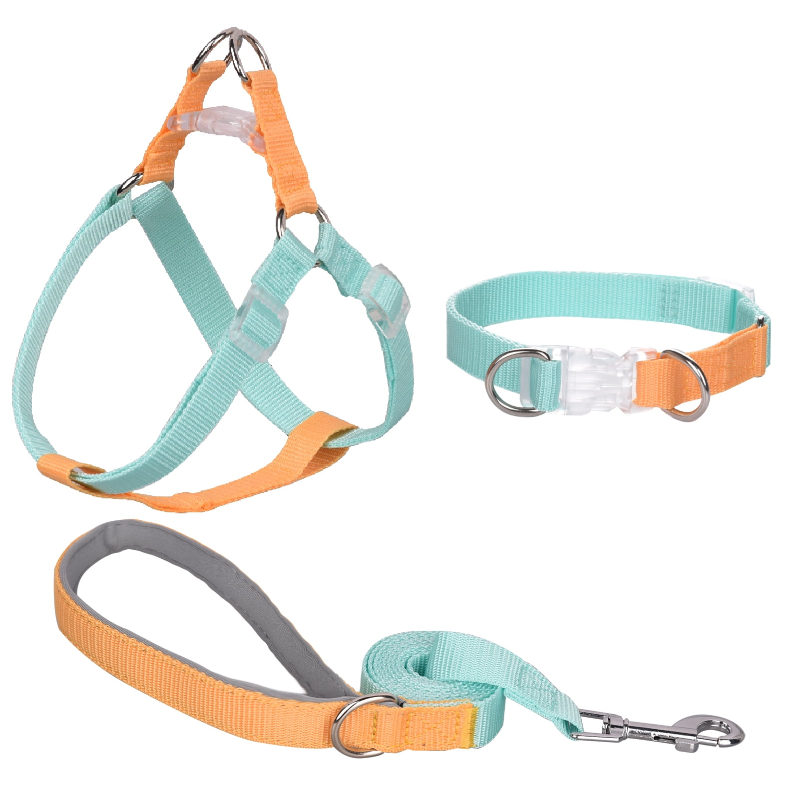 AIITLE Upgraded Durable Dog Harness Collar Leash Set - Adjustable ...