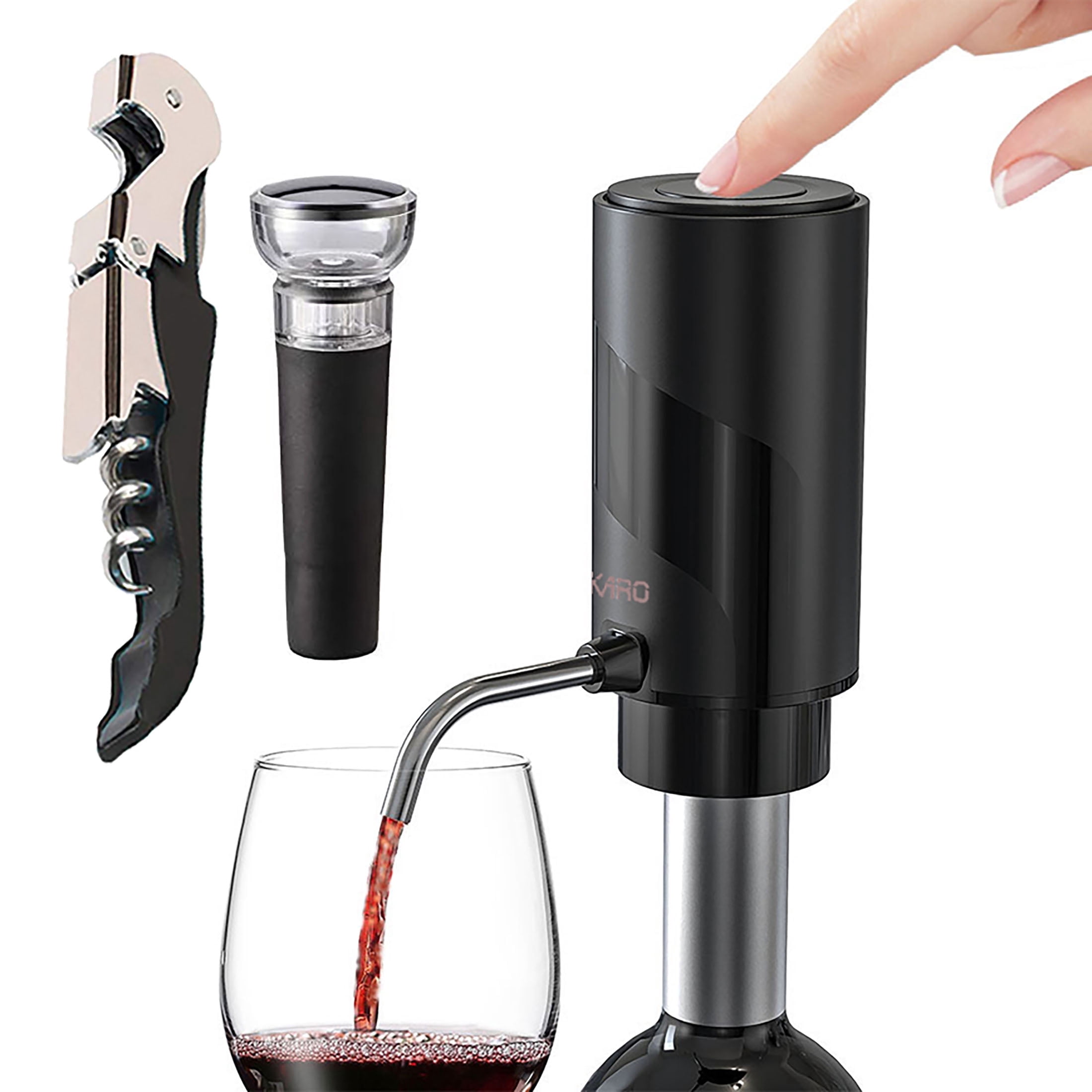 AIKARO Electric Wine Aerator Pourer Rechargeable Automatic Decanter ...