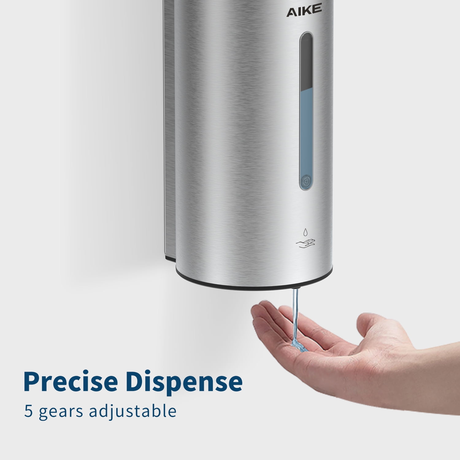 AIKE Commercial Automatic Soap Dispenser Capacity 24oz Stainless Steel Model AK1205S,Brushed ...