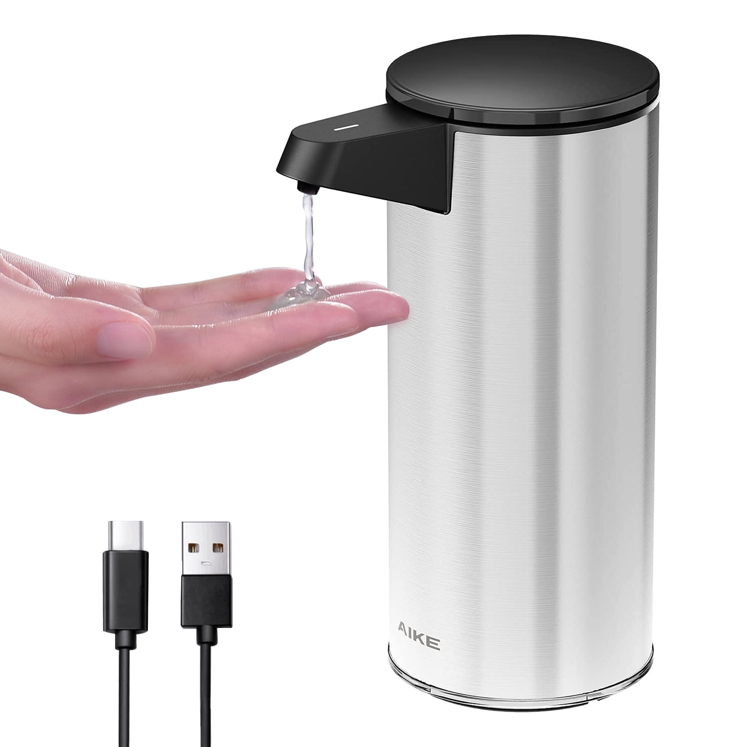 AIKE Automatic & Hands-Free Stainless Steel Soap Dispenser ...