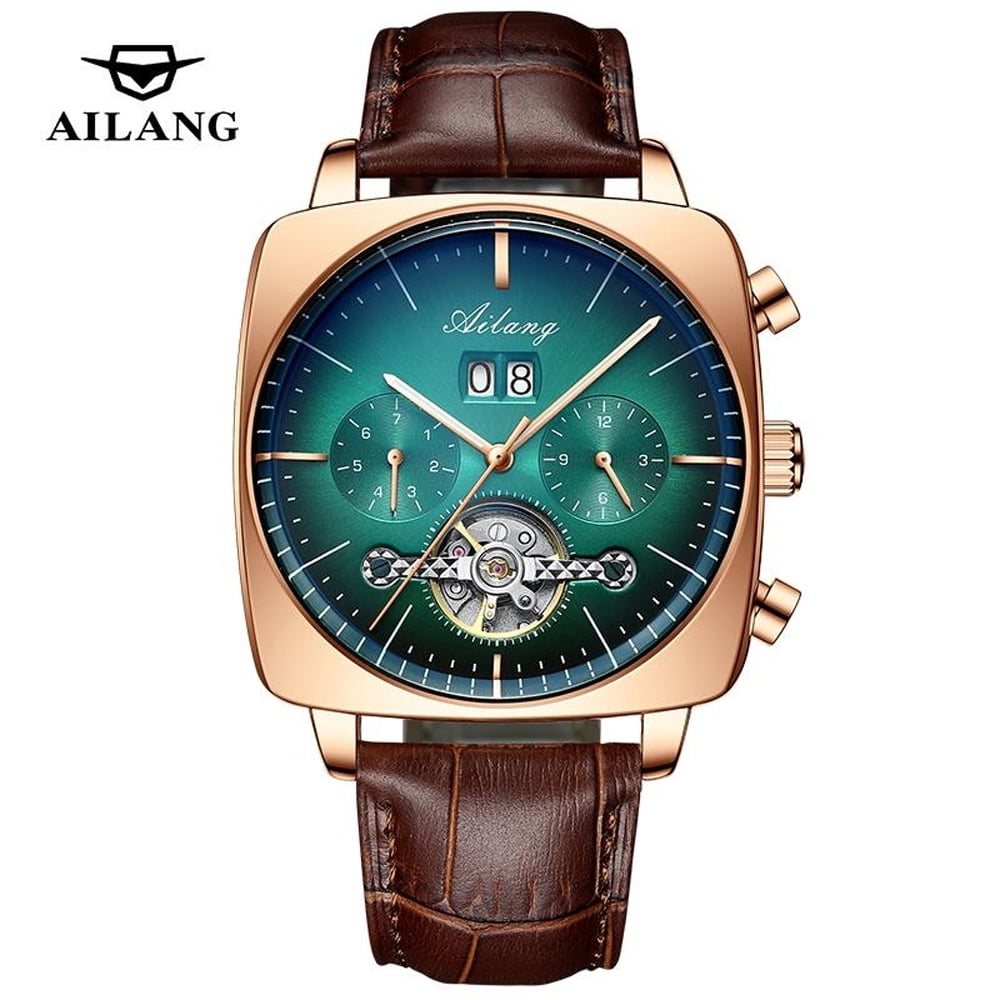 AILANG Mechanical Manual Wind Watch, Waterproof Square Big Dial ...