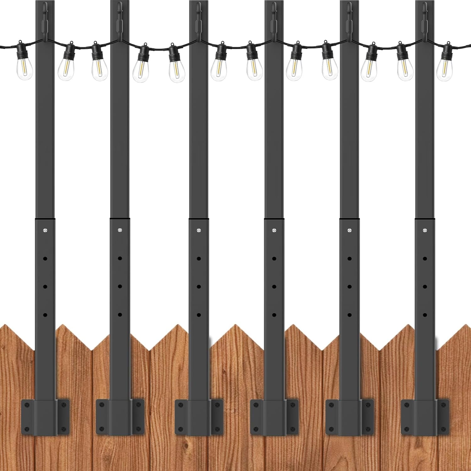 AILBTON 4 Pack Suspension Outdoor String Light Poles for Outside String ...