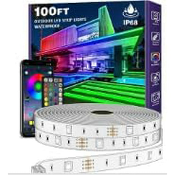 AILBTON 50ft Outdoor LED Strip Lights Waterproof,IP68 Outside Led Light ...