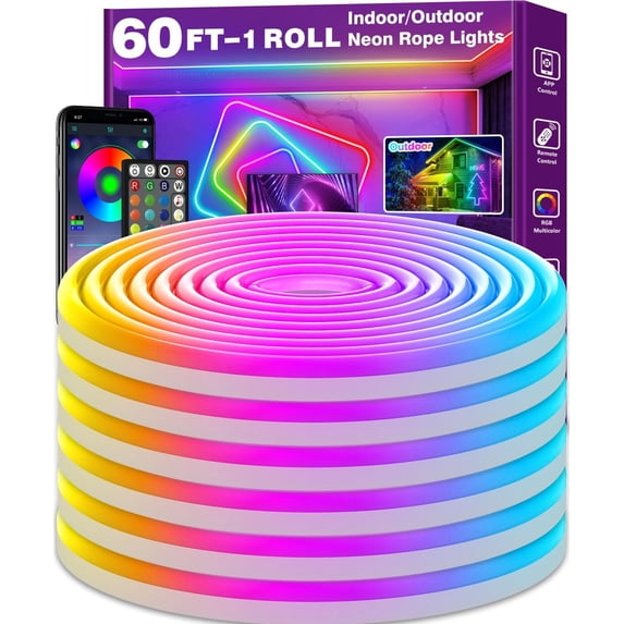 AILBTON 60Ft Rope Lights,Flexible Led Rope Lights Control with App ...
