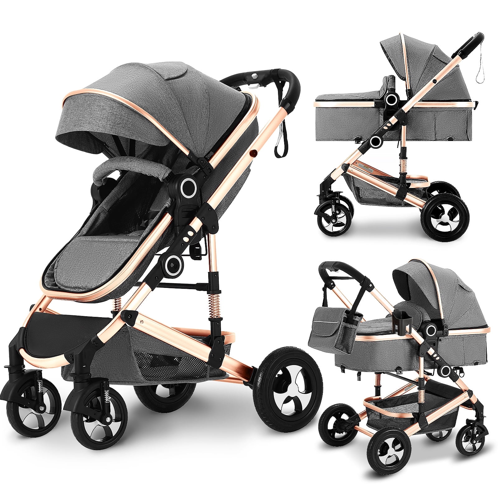 AILEEKISS 2 in 1 Convertible Baby Stroller, Unisex Folding Infant ...