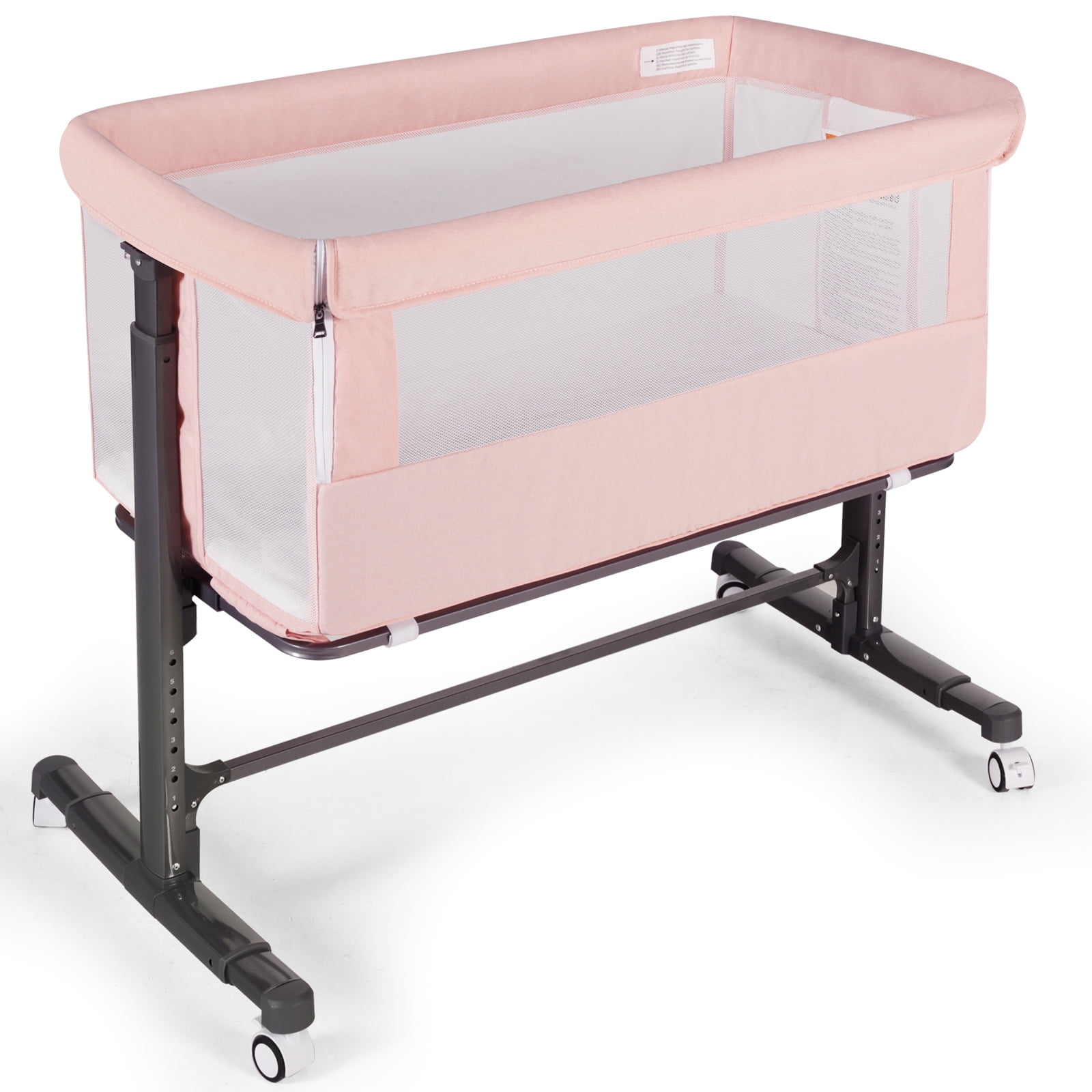 AILEEKISS Baby Bassinet with Wheels Adjustable Bedside Sleeper Bassinet ...