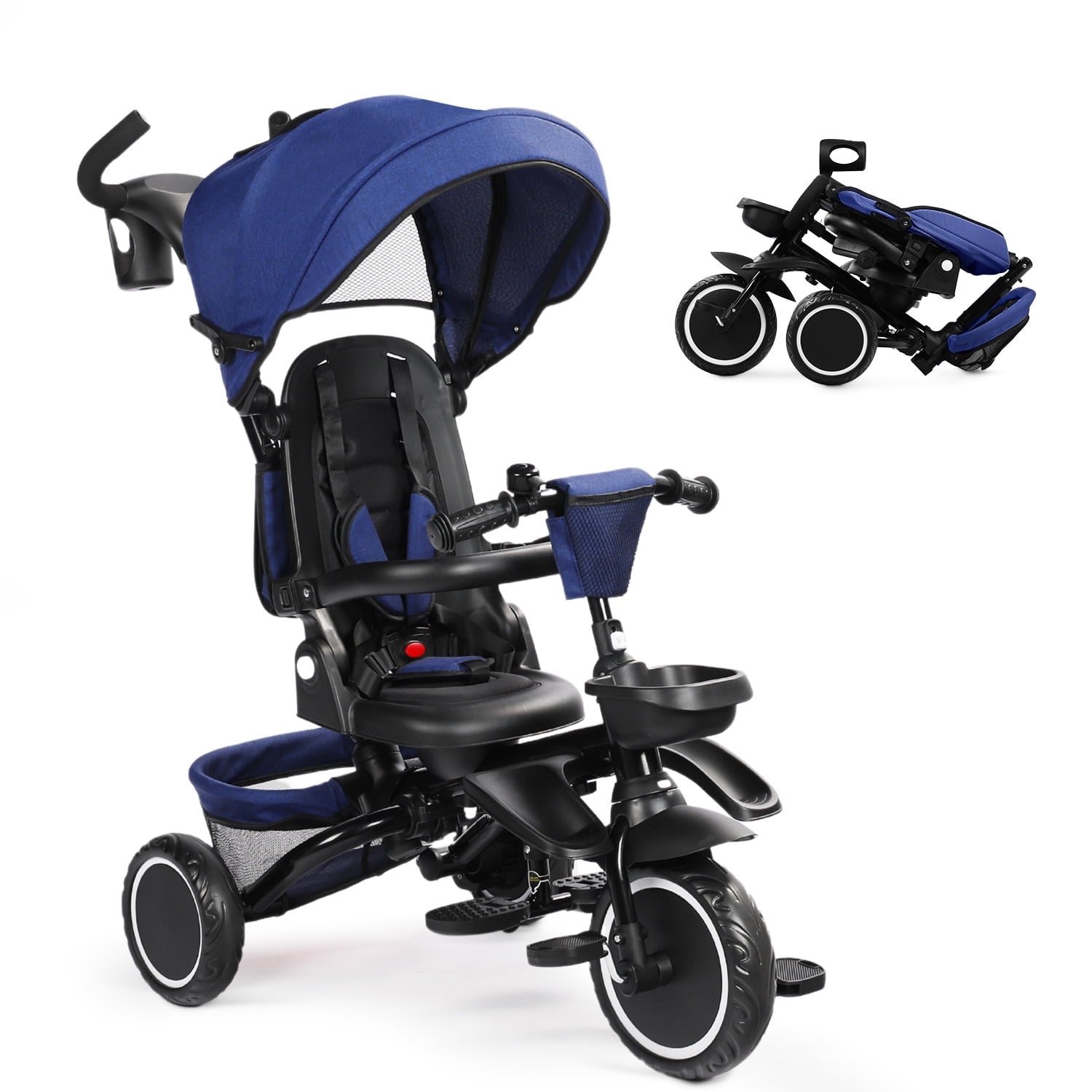 AILEEKISS 8-in-1 Kids' Tricycle Stroller, Folding Toddler Bicycle ...