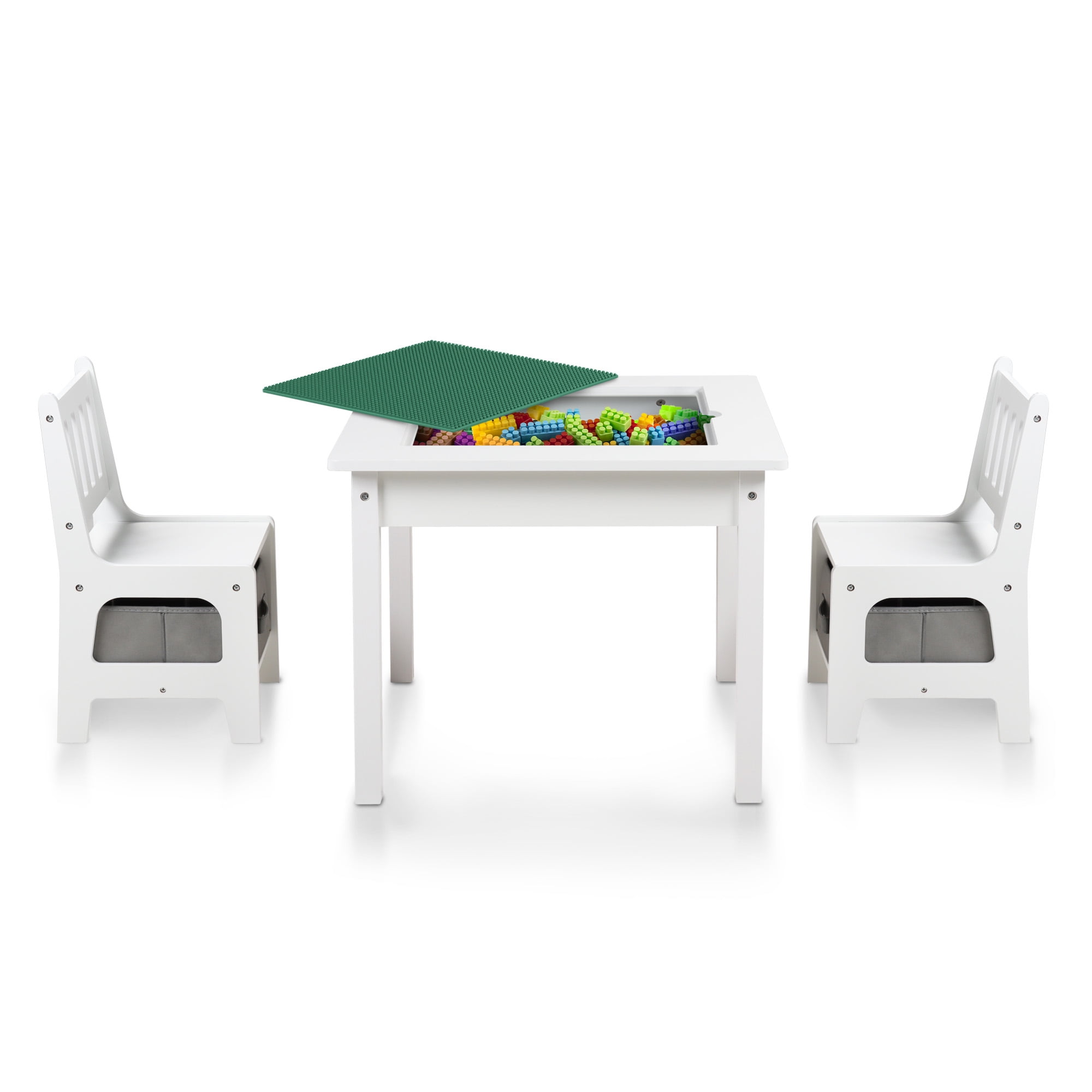 AILEEKISS 2-in-1 Kids Activity Table and Chair Set, White - Walmart.com