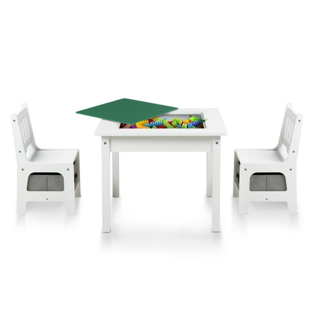 AILEEKISS 2-in-1 Kids Activity Table and Chair Set, White - Walmart.com