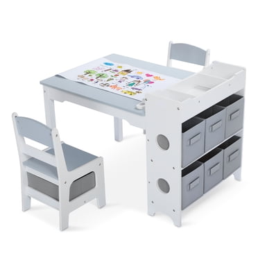 Life Finds Toddler Activity Play Table with Storage Drawers for Lego ...