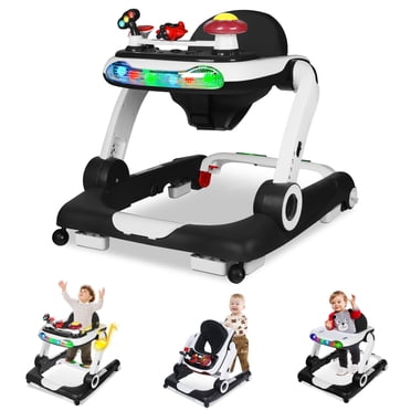 YYW 6-in-1 Baby Walker, Foldable Push Walker with Musical Activity ...