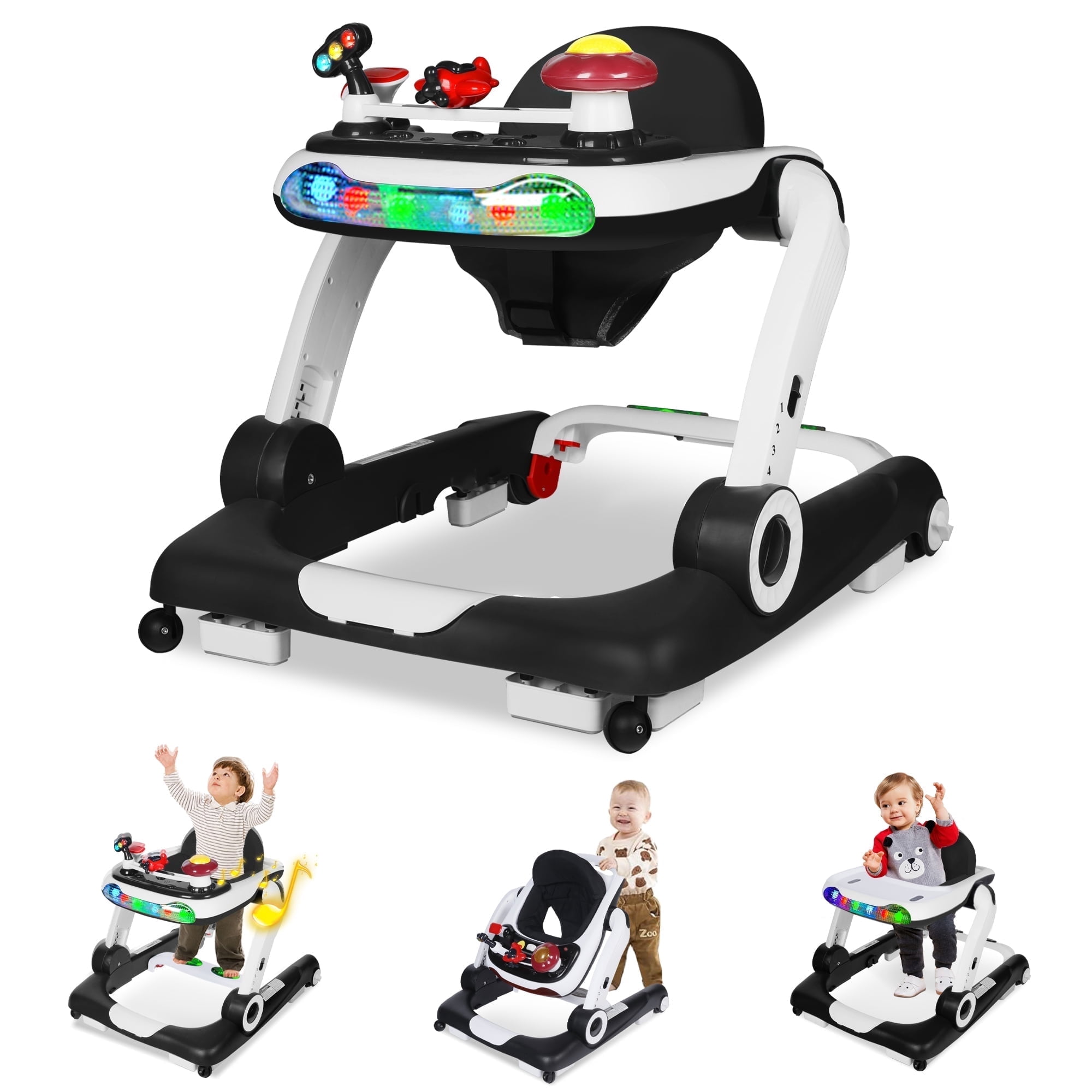 AILEEKISS Musical Baby Walker & Bouncy Jumper Combo, 6 Ways Activity ...