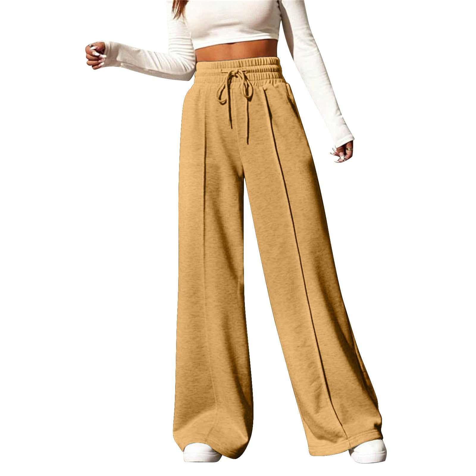 AILIYIL Women'S Wide Leg Sweatpants V Elastic High Waisted Loose Long ...