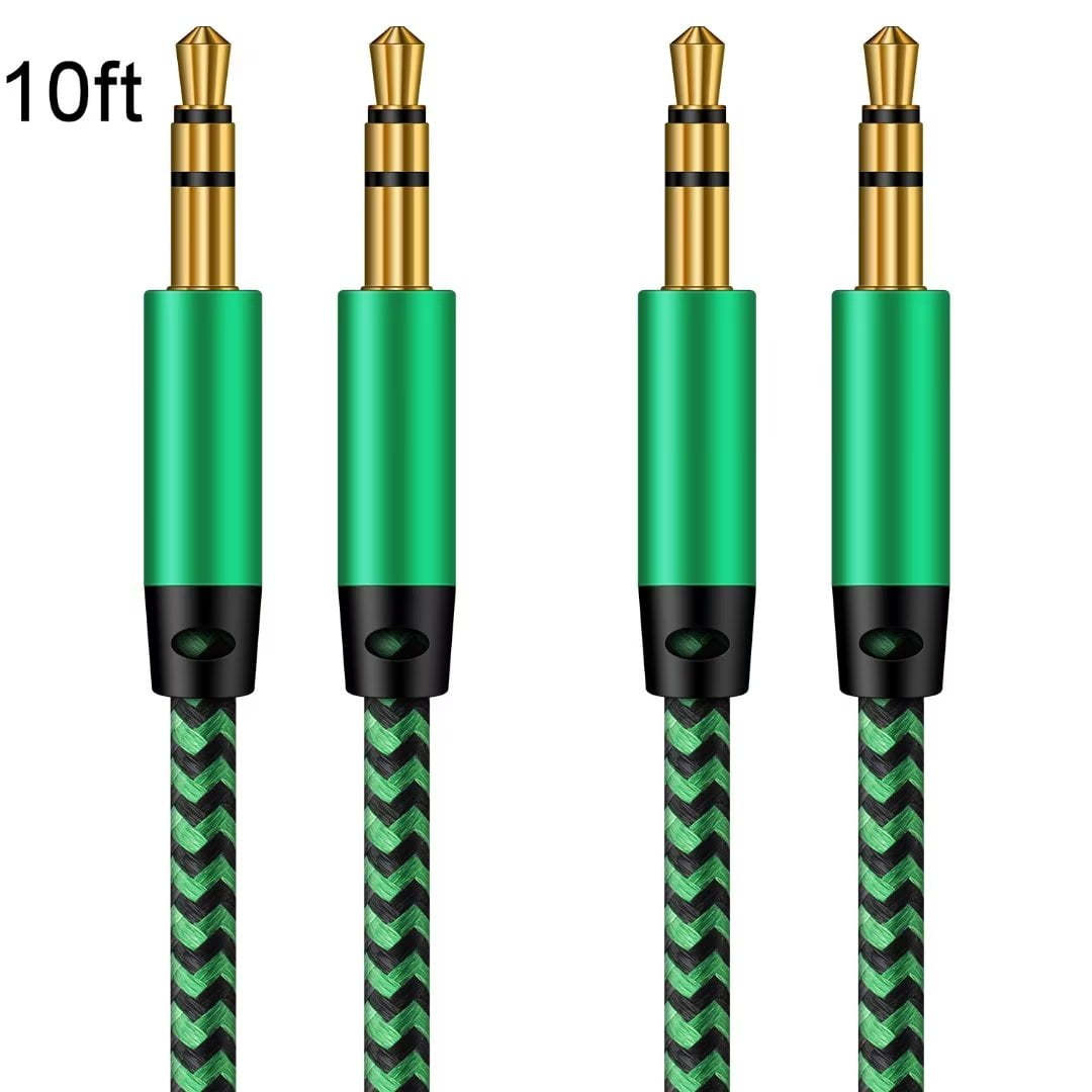 AILKIN Aux Cord Cables,2 PACK 10ft Aux Cord for iPhone Adapter 3.5mm ...