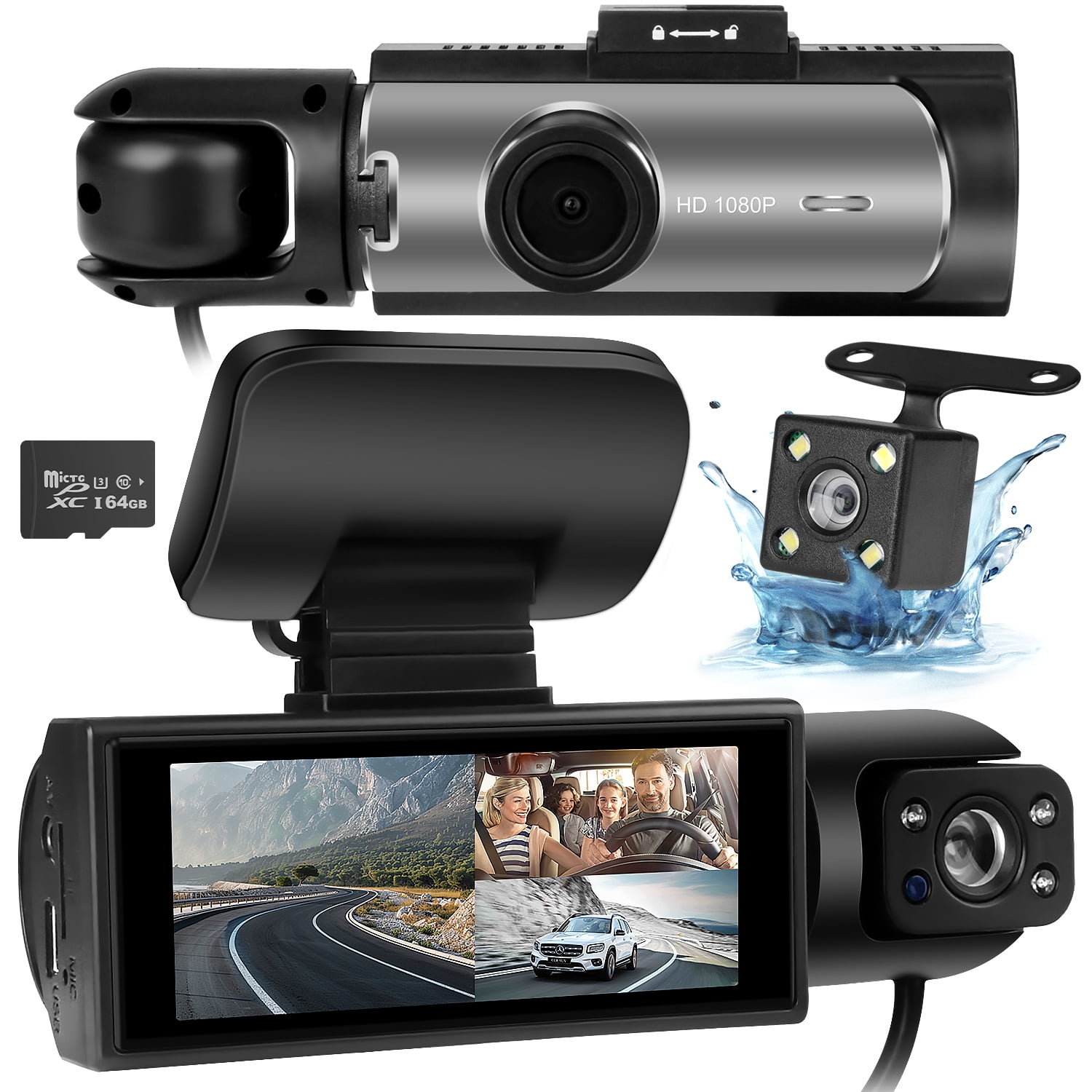 AILKIN Dash Cam Front and Rear,Full HD 1440P/1080P Dash Cam 3.16in ...