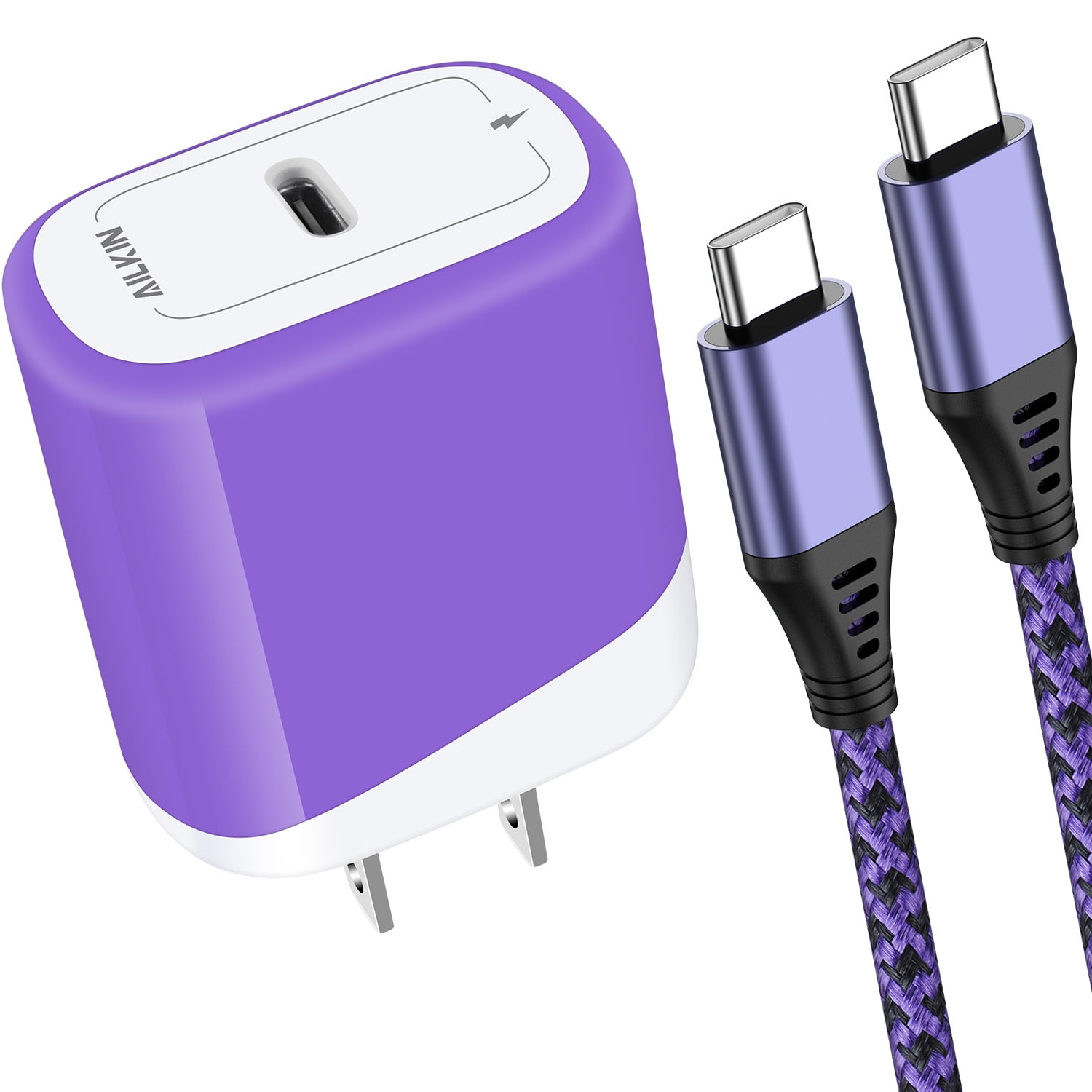 AILKIN 20W PD USB C Wall Charger Block with 6ft Cable, Fast Charge ...