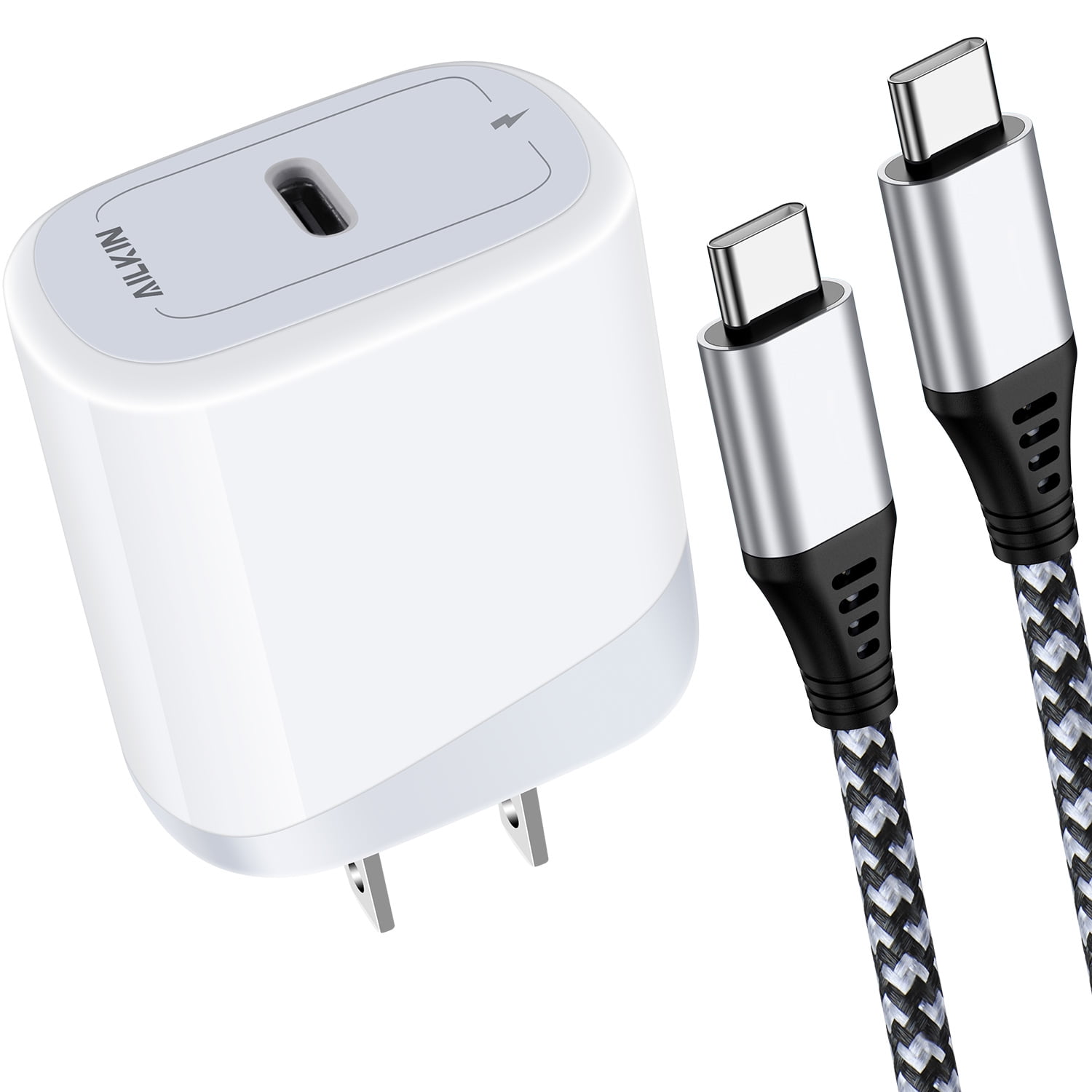 AILKIN USB C Wall Charger Block with USB C Cables 6ft,20W PD Type C ...
