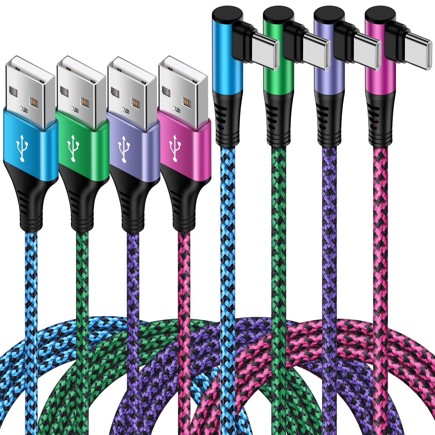 AILKIN Charging Cable 6ft,4PACK Right Angle Usb C Type C Charger Fast ...