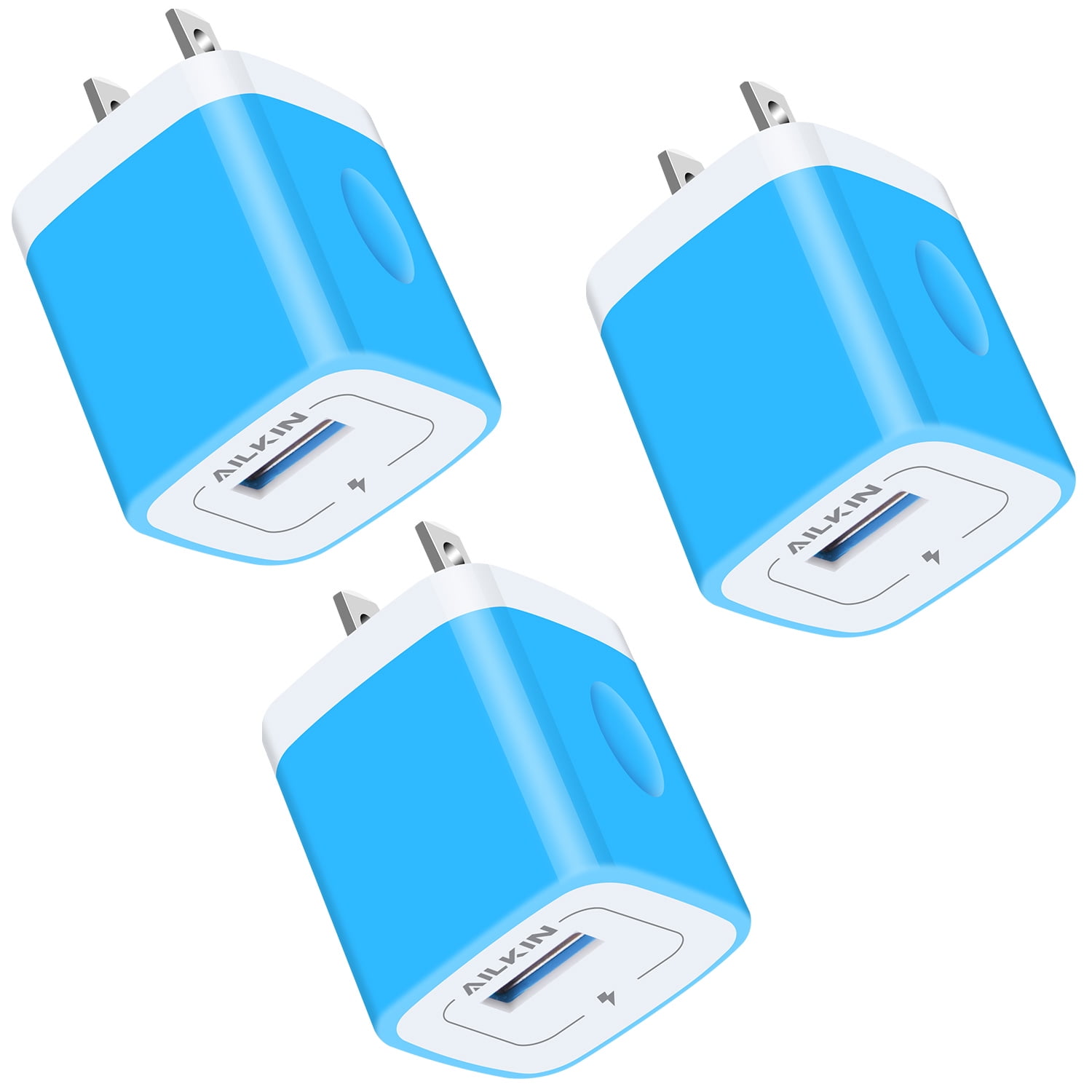 AILKIN Dual USB Wall Charger Block for Multiple Devices, Fast Charging ...