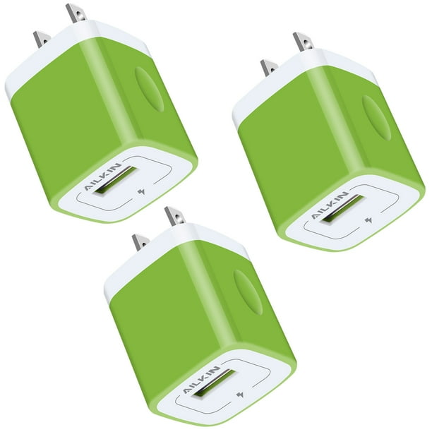 AILKIN Wall Charger Block,USB Charger Adapter,5V/1A/3Pack Wall Charger ...