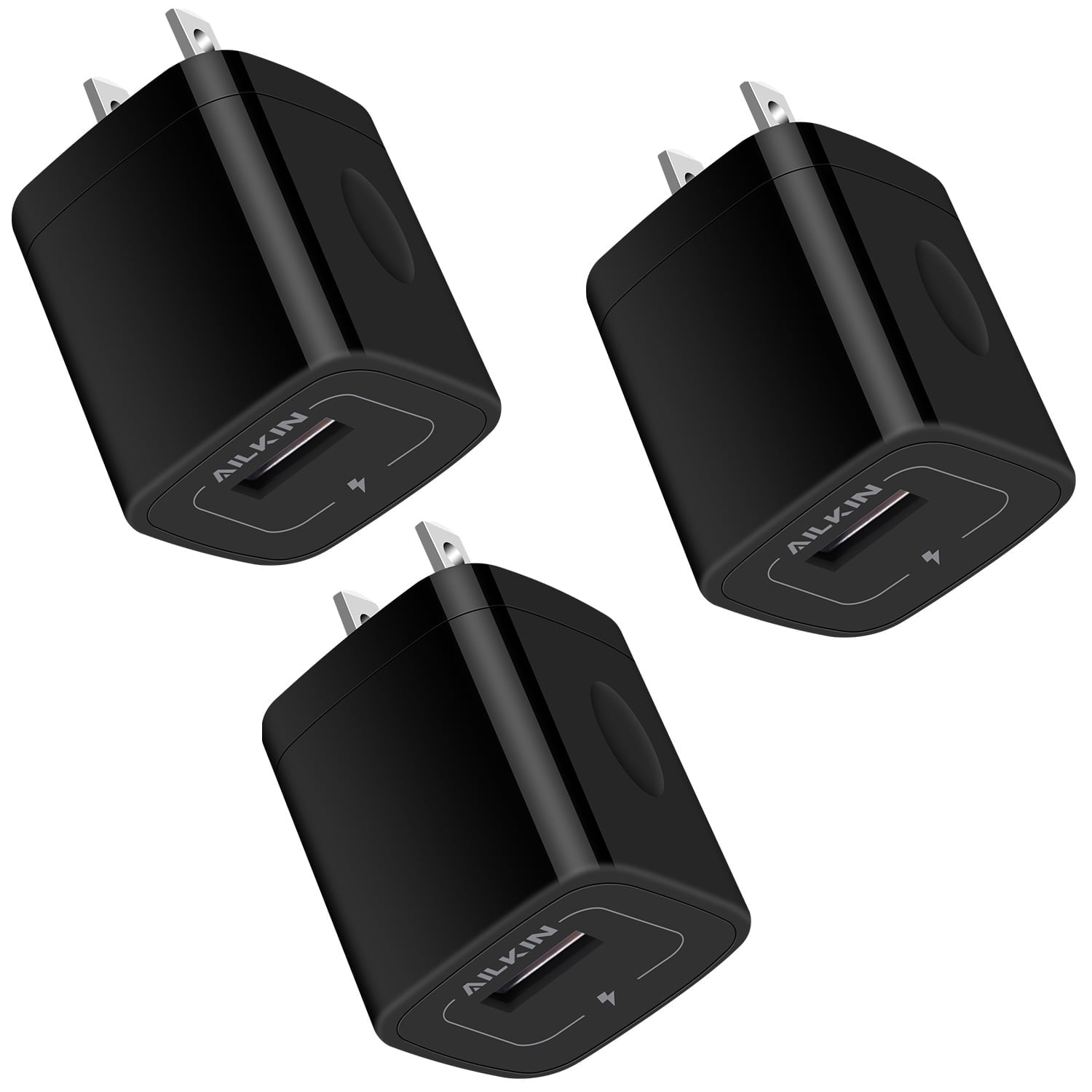 Ailkin USB Wall Charger Block, Fast Charging Cube Plug, 5V/1A, 3-Pack ...