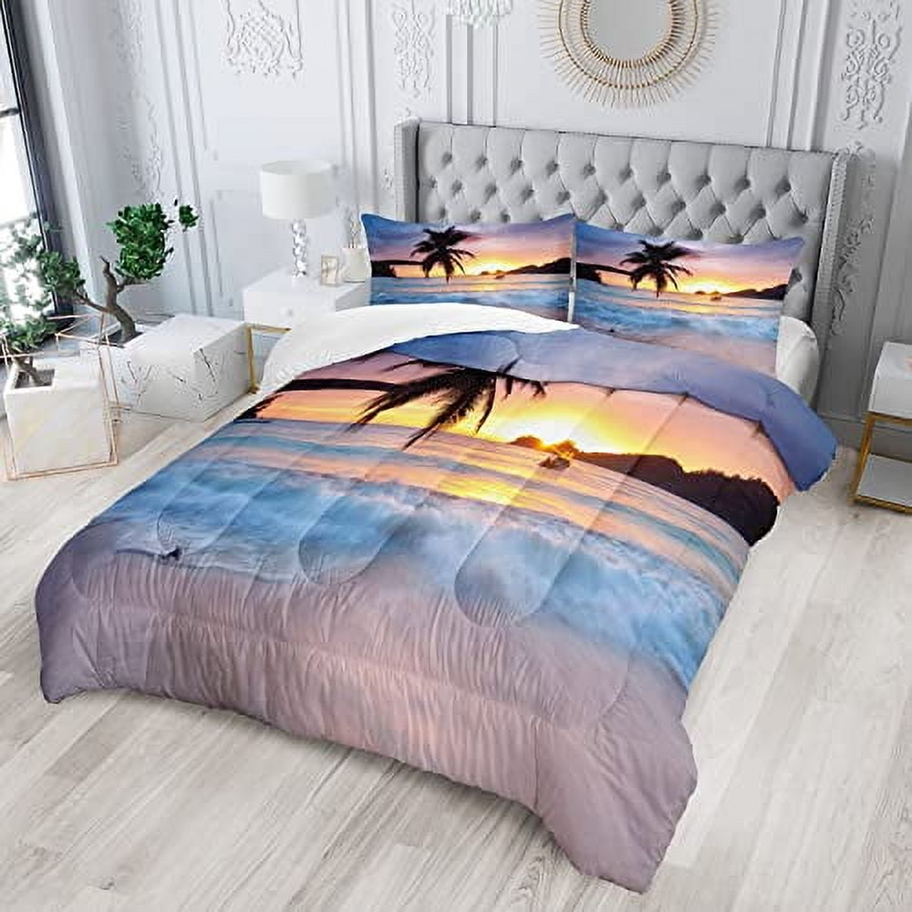 AILONEN Beach Comforter Set for Kids Boys Girls, Ocean Theme Bedding ...