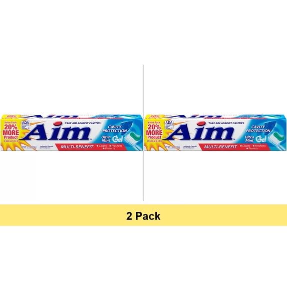 AIM Cavity Protection Toothpaste, Ultra Mint Gel, 5.5 oz - 2 Pack ...