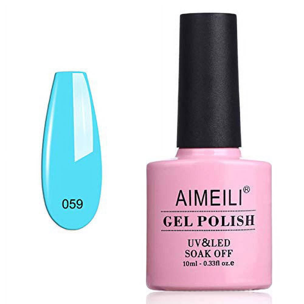 AIMEILI Soak Off U V LED Neon Blue Gel Nail Polish - Soft Baby Blue ...