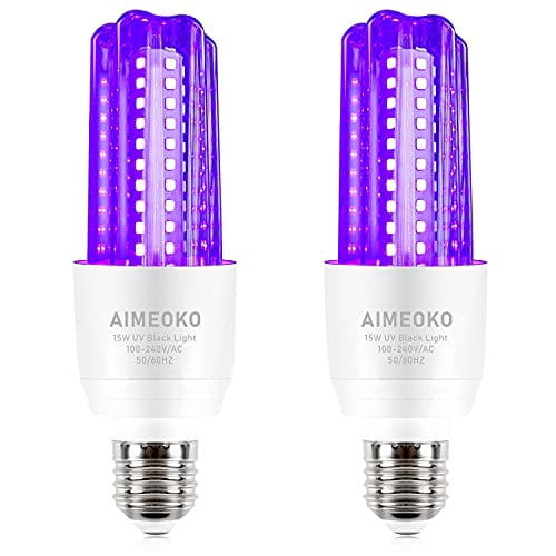 AIMEOKO LED Black Light Bulb15W (100W Equivalent) Blacklight Bulb 120V ...