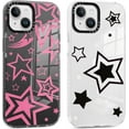 AIMIMI-2 Pack Cute Stars Phone Case For Apple Iphone 13/14 6.1 Inches ...