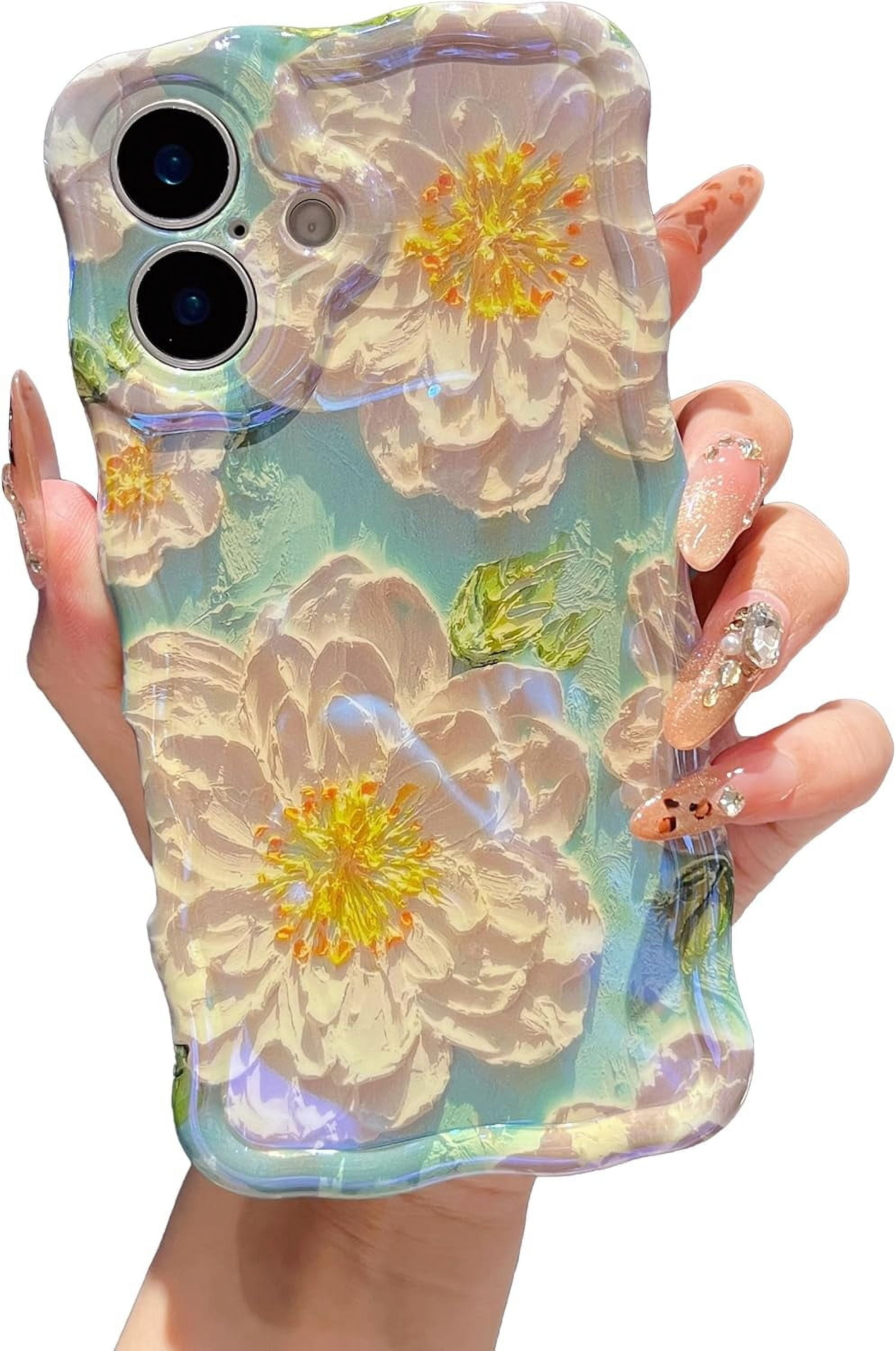 AIMIMI-Case For Iphone 16 Plus, Colorful Retro Oil Painting Flower Cute ...