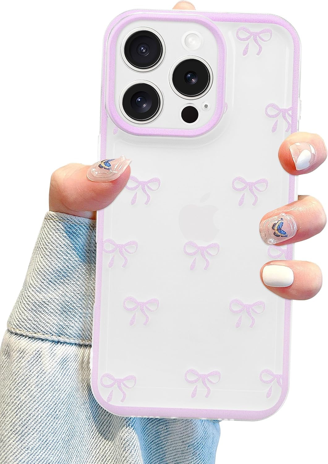 AIMIMI-Compatible With Iphone 15 Pro Max Bow Phone Case, Cute Clear ...