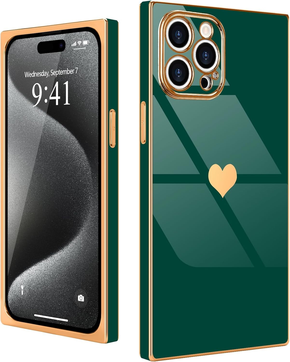 AIMIMI-Compatible With Iphone 15 Pro Case Rectangle For Women Girls ...