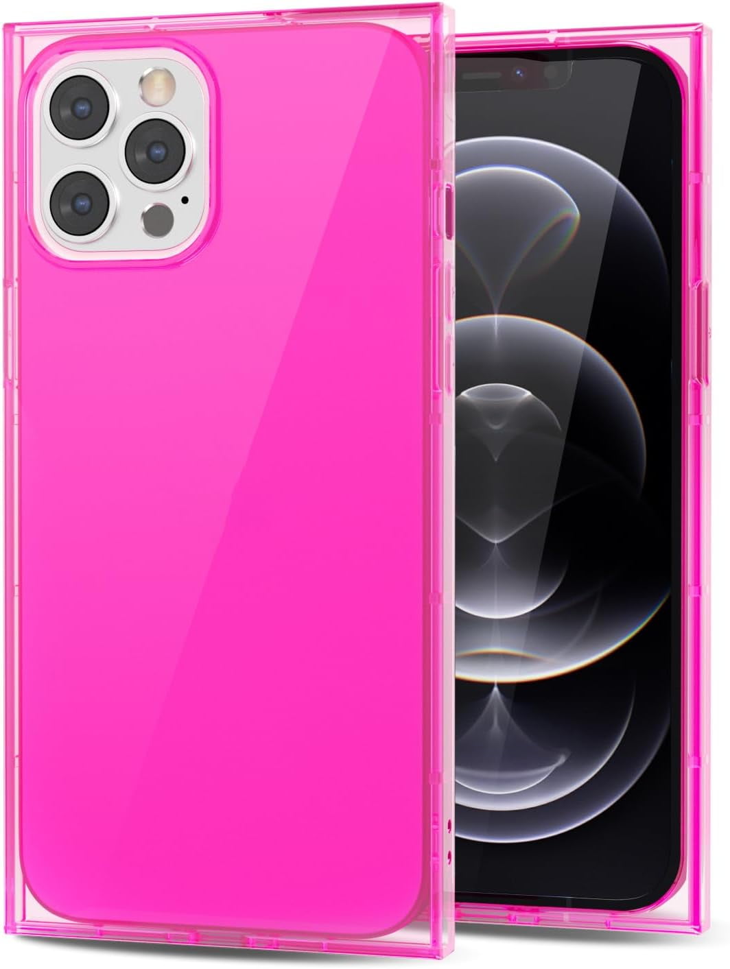 AIMIMI-For Iphone 12/12 Pro Clear Case Rectangle Edge, Transparent ...