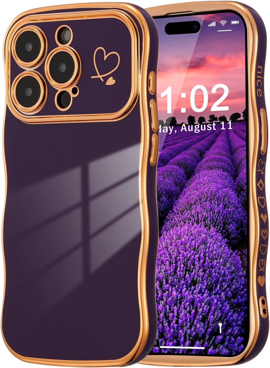 AIMIMI-For Iphone 12 Pro Max Case 6.7 Inch,Cute Curly Wave Frame Case ...