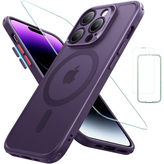 AIMIMI-For Iphone 14 Pro, Translucent Matte Case With Screen Protector ...