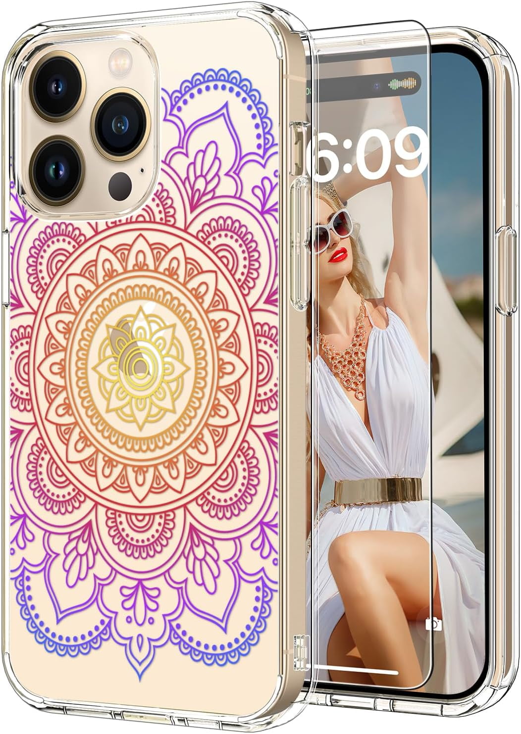 AIMIMI-For Iphone 15 Pro Case With Screen Protector-Clear With ...