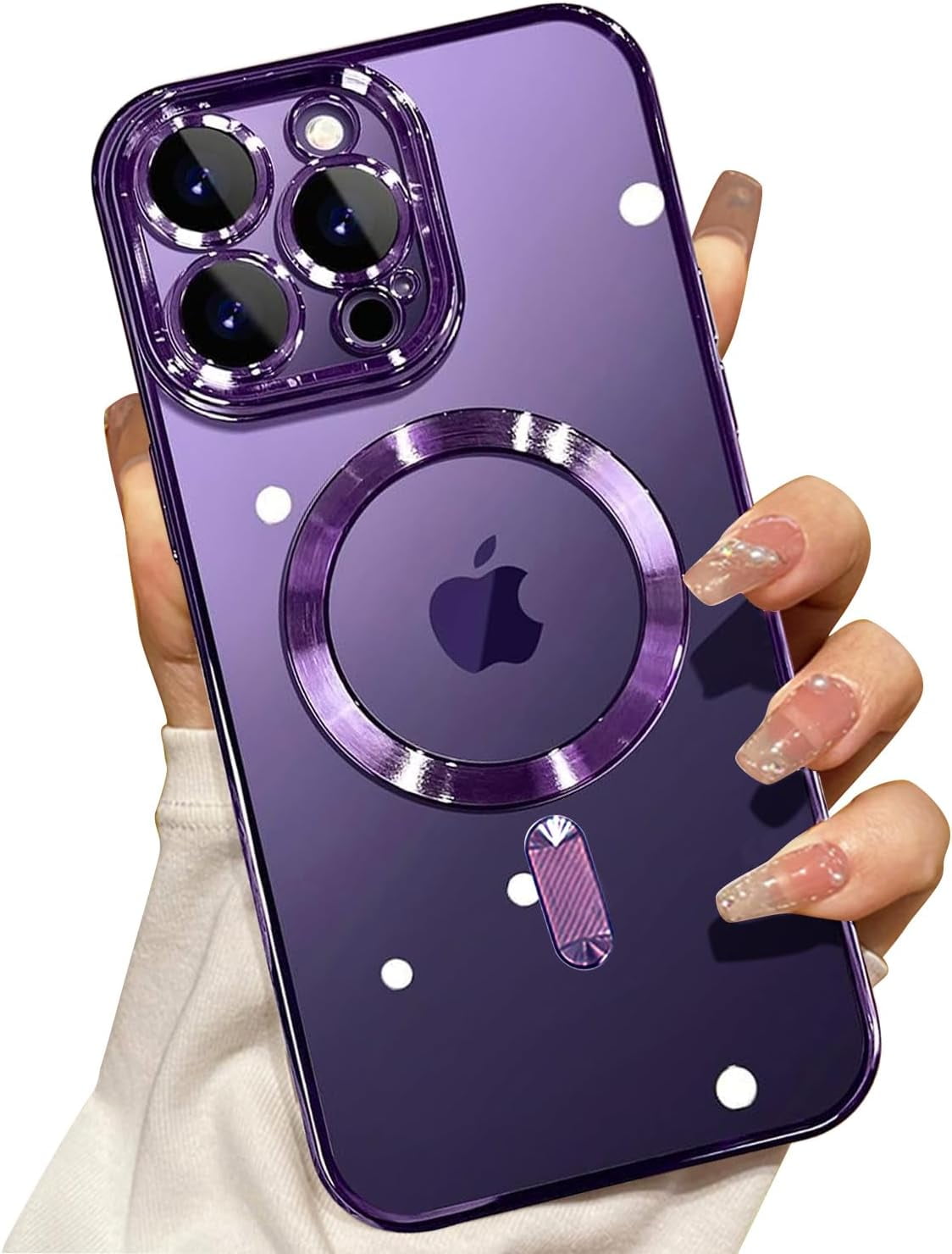 AIMIMI-For Iphone 15 Pro Magsafe Case With Camera Lens Protector,Full ...