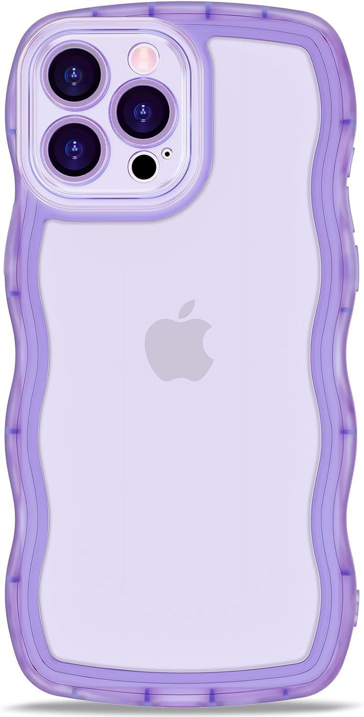 AIMIMI-For Iphone 15 Pro Max Case Wavy Edge Clear Back Design, Anti-Slip Grip Cute Wave Curly ...
