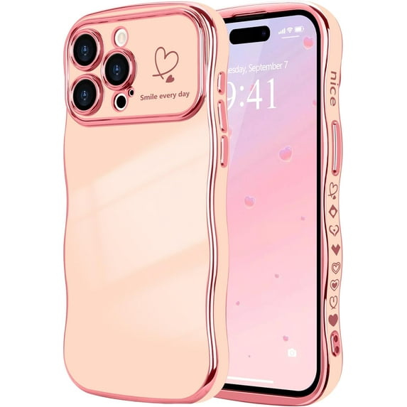 AIMIMI-For Iphone 15 Pro Max Case For Women Girls, Cute Wave Frame ...